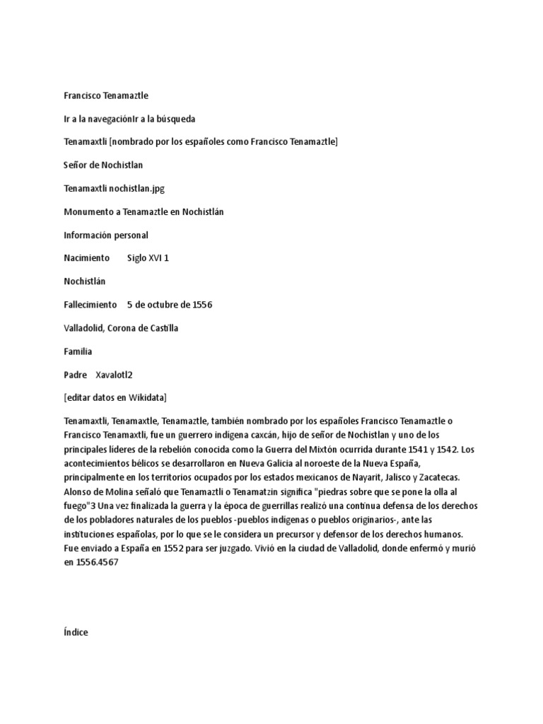 Francisco Tenamaztle | PDF | Colonización española de las Américas ...
