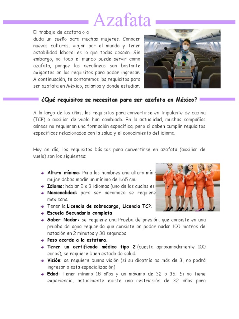 Azafata | PDF | Auxiliar de vuelo