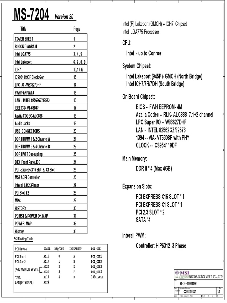 Msi ms-7204 Rev 30 SCH | PDF