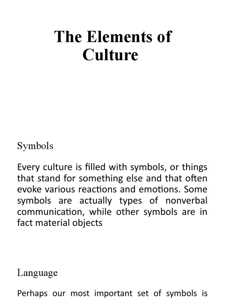 The Elements of Culture | PDF | Social Psychology | Psychological Concepts