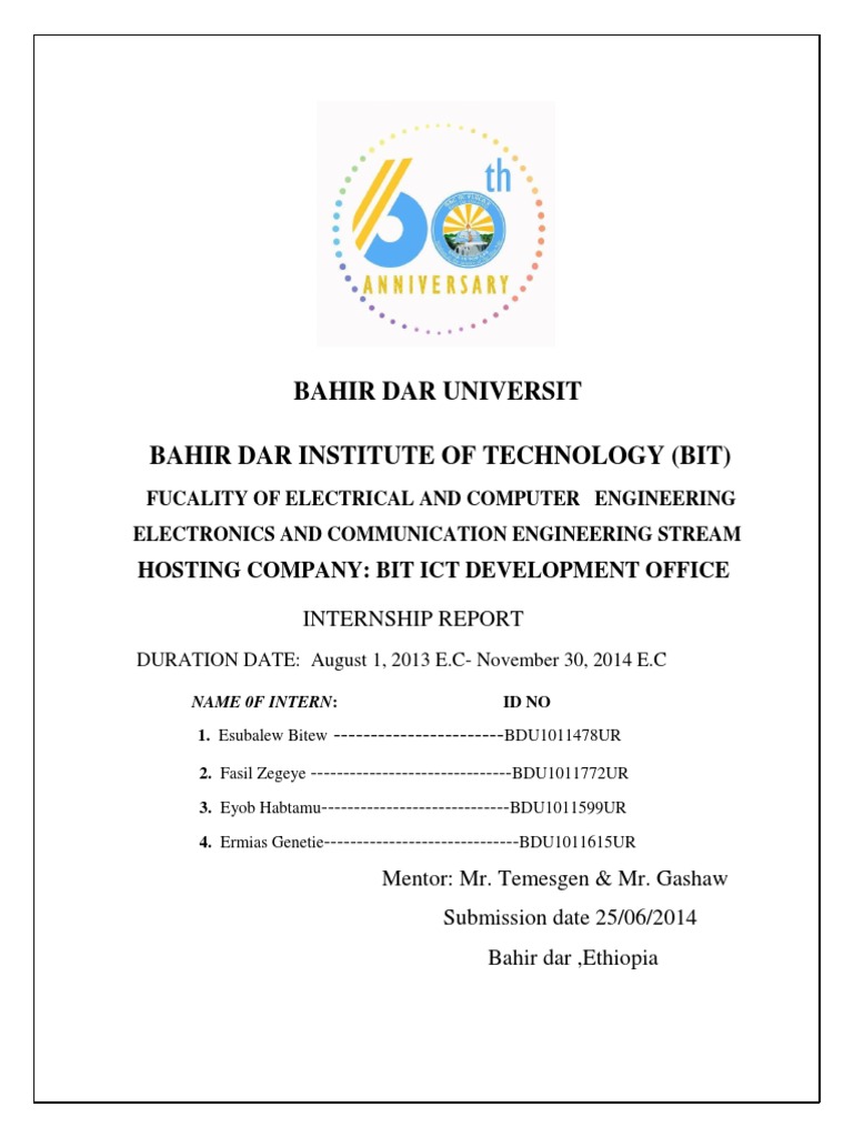 Bahir Dar Universit Bahir Dar Institute of Technology (Bit) : Hosting Company: Bit Ict ...