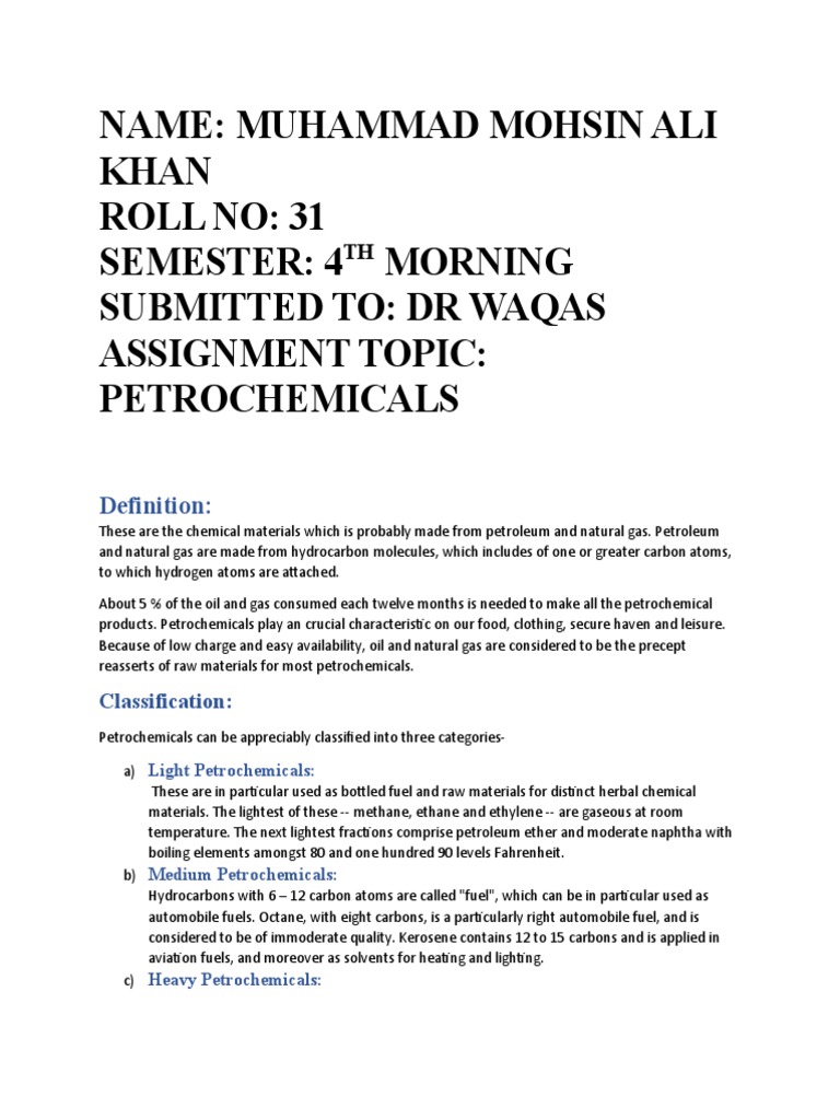 Mohsin | PDF | Cracking (Chemistry) | Petrochemical