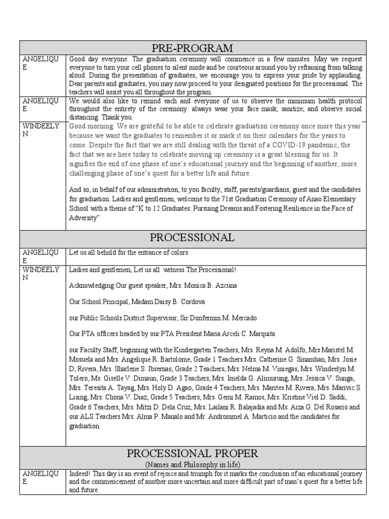GRADE 6- SCRIPT | PDF