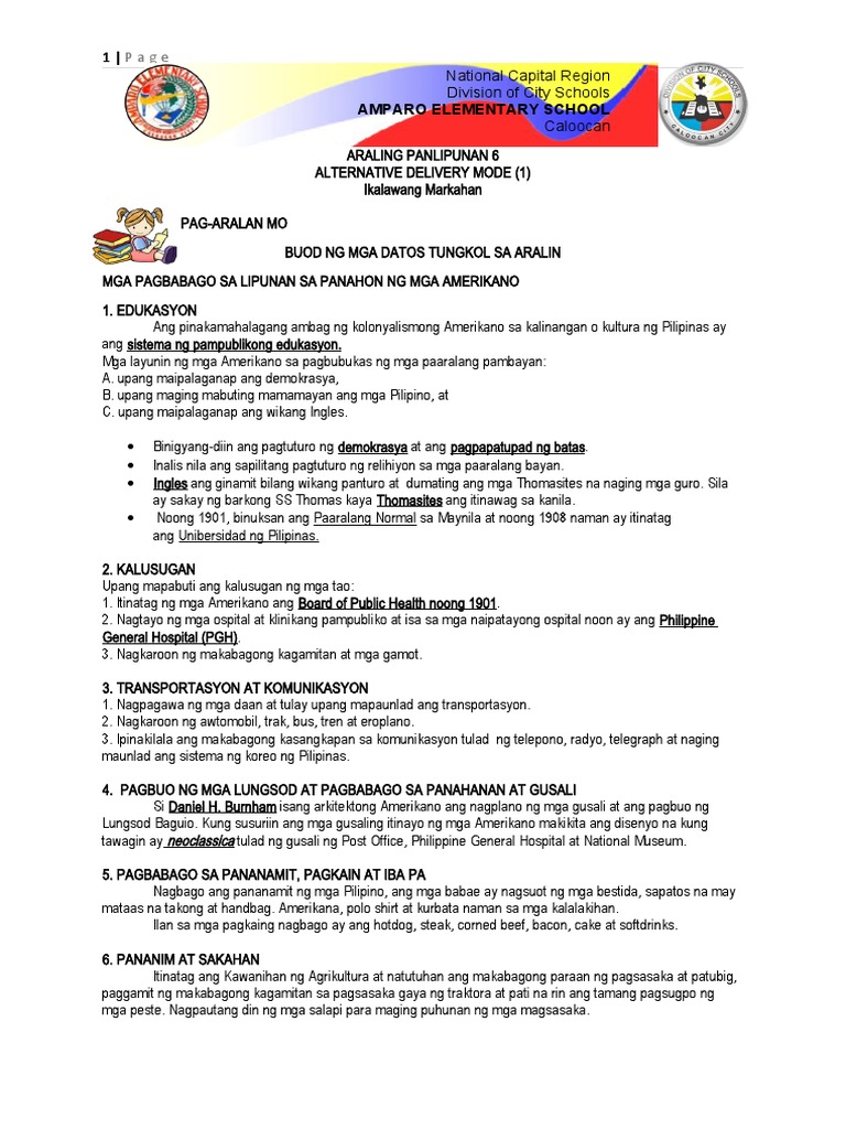 Araling Panlipunan 6 - Adm Q2 | PDF