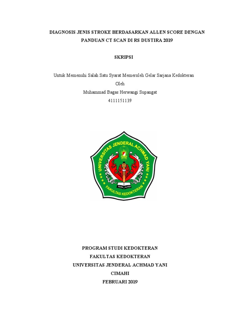 Diagnosis Stroke Berdasarkan Allen Score | PDF