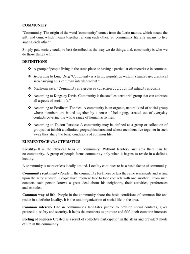 COMMUNITY | PDF | Community | City