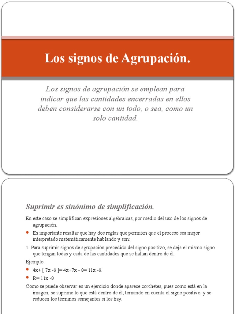 Signos de Agrupación en Matemáticas | PDF