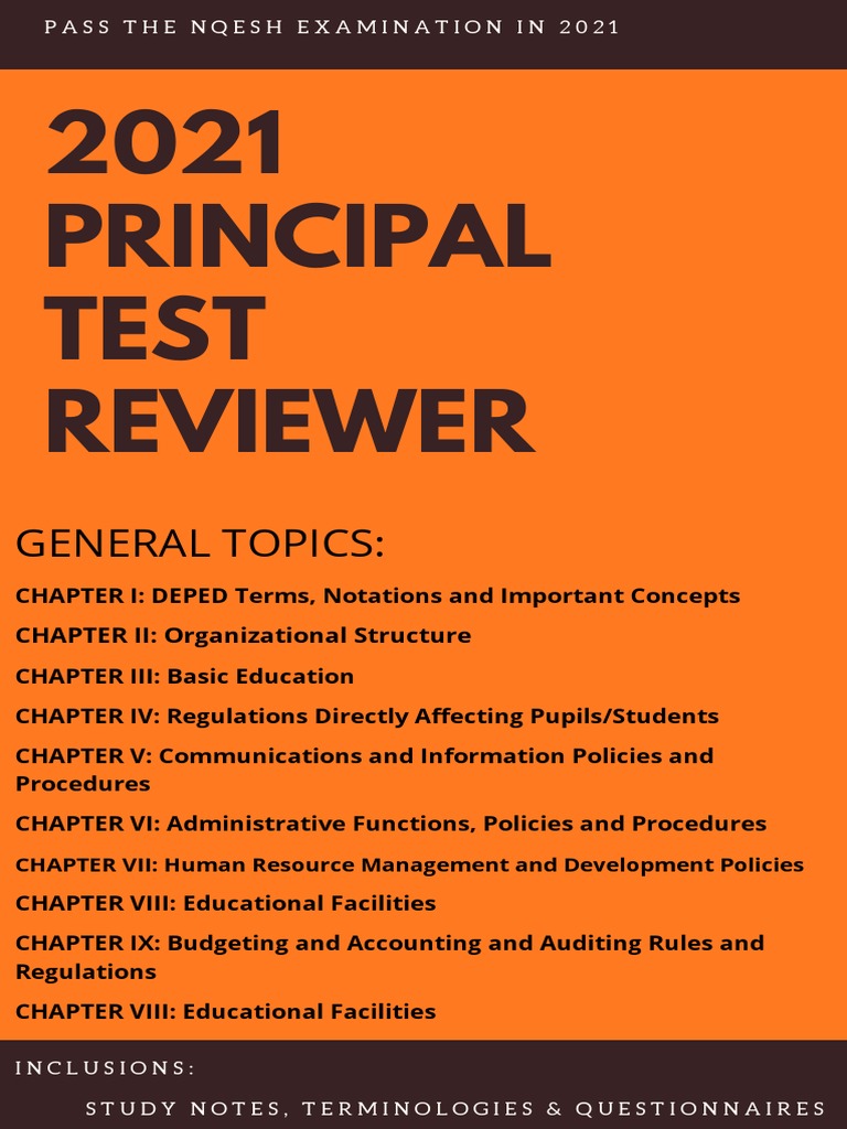 2021 PRINCIPAL TEST REVIEWER (1) - Merged | PDF | Teachers | Lesson Plan