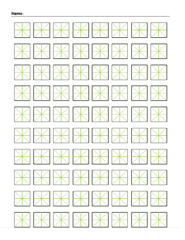 Chinese Character Writing Grid