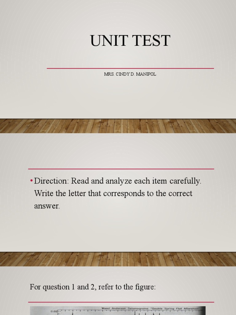 Unit Test | PDF | Plate Tectonics | Earthquakes