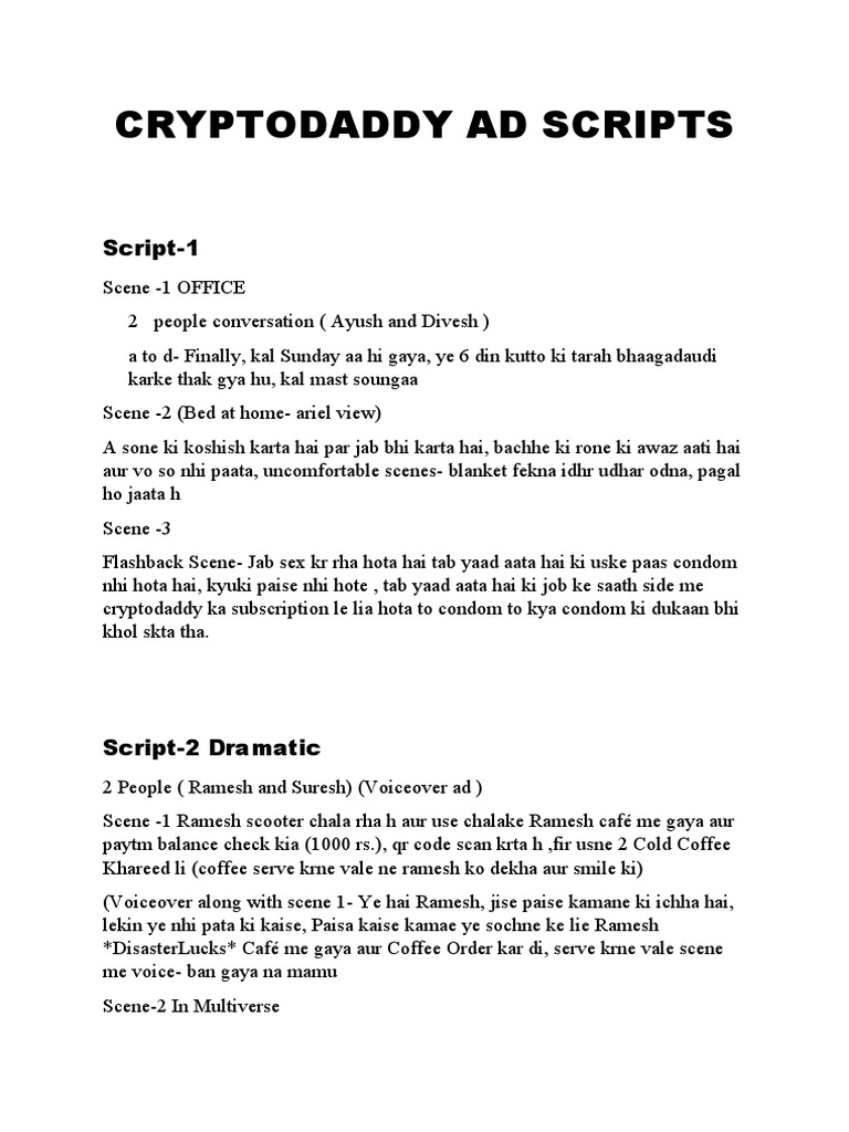Cryptodaddy Ad Scripts | PDF