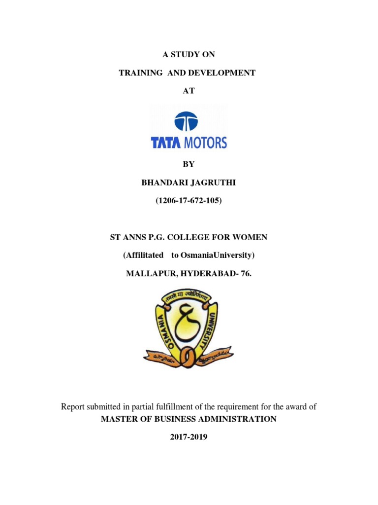 Tata Motors Training and Development Study | PDF | Human Resource ...