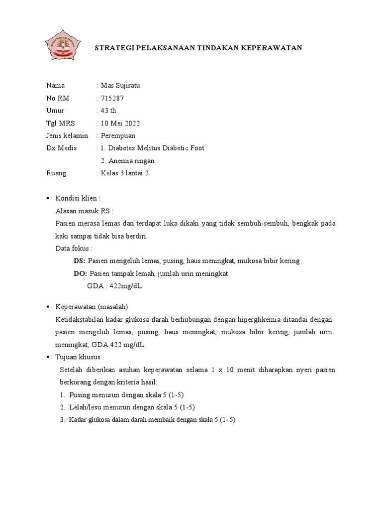 Spsk Mas Sujiratu Insulin Pdf