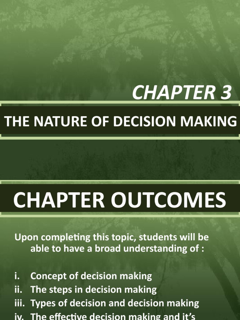 Chapter 3 - The Nature of Decision Making | PDF | Decision Making | Group Decision Making
