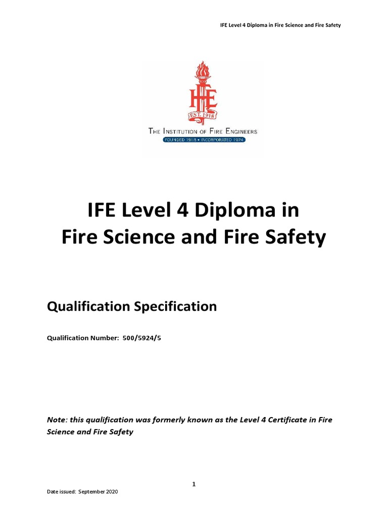 IFE Level 4 Diploma in Fire Safety | PDF | Test (Assessment ...