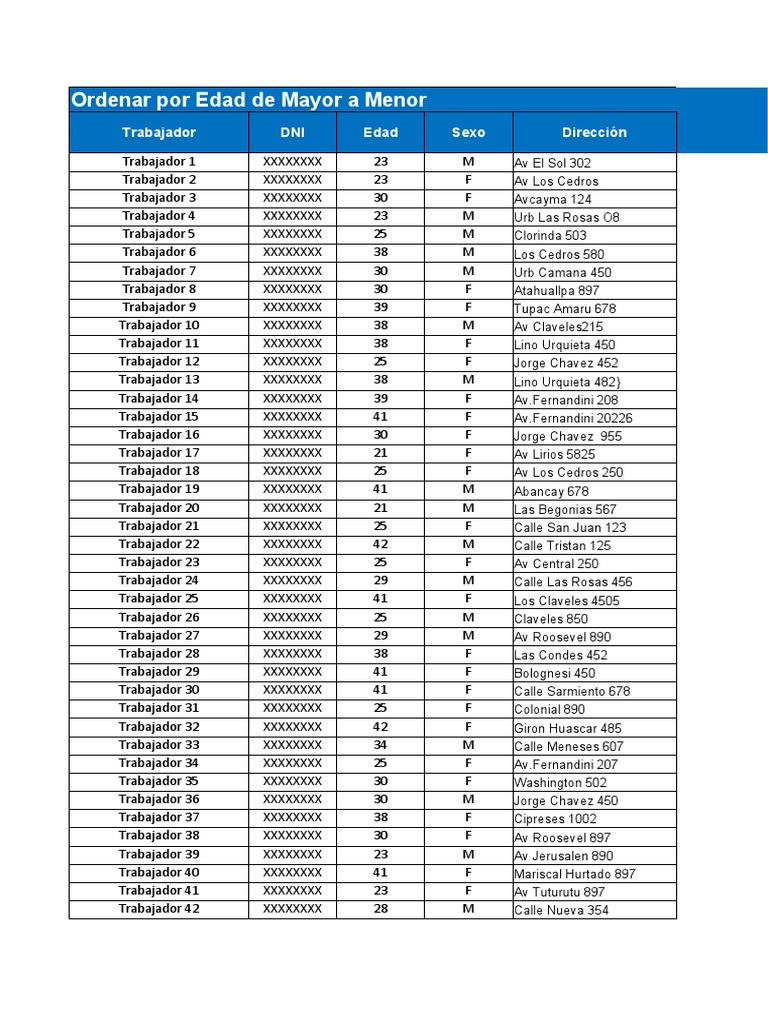 Tema 5. - Ordenar y Filtrar, Validación de Datos, Tablas de Datos, Auditorías | PDF