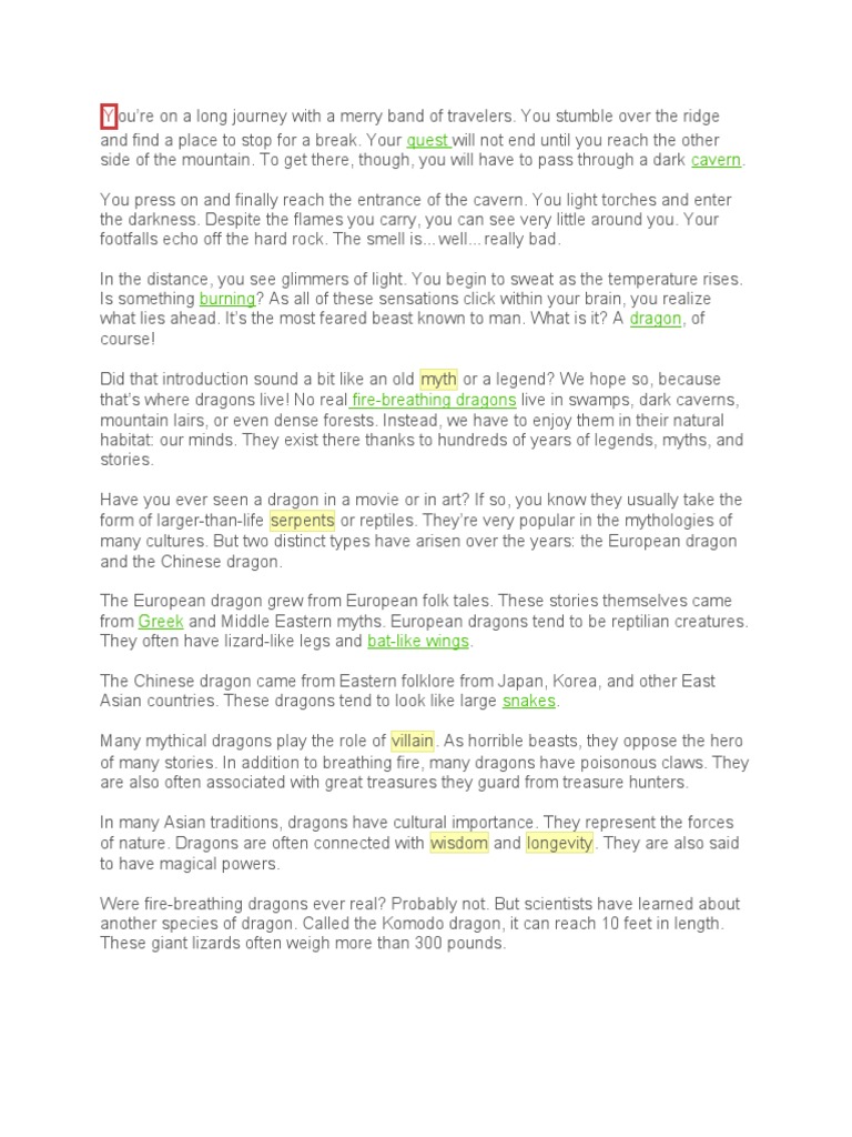 Exploring the World of Dragons | PDF