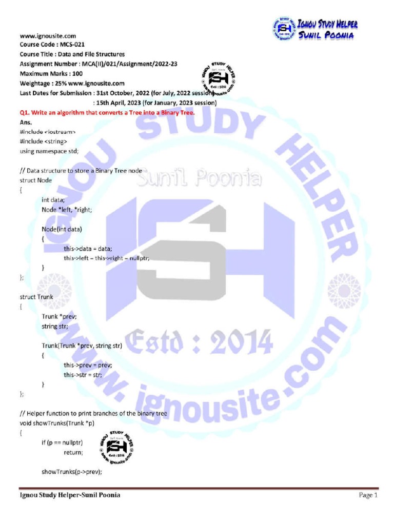 MCS-021 2022 23 Solved Assignment | PDF