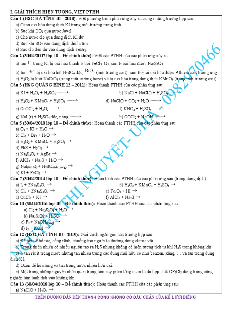 Ã"N LÃ THUYáº T THI HSG | PDF