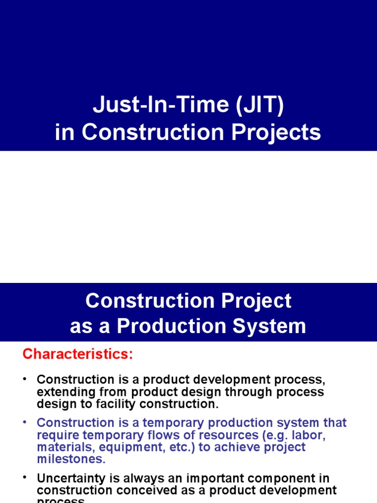 Just in Time in Construction Projects | PDF | Lean Manufacturing ...