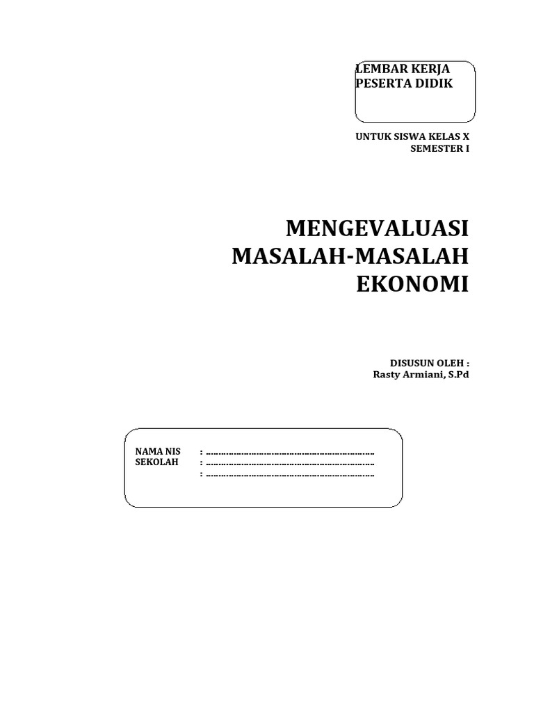 LKPD Masalah Ekonomi | PDF