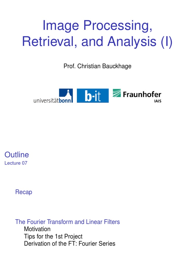 Lecture 07 | PDF | Fourier Transform | Derivative
