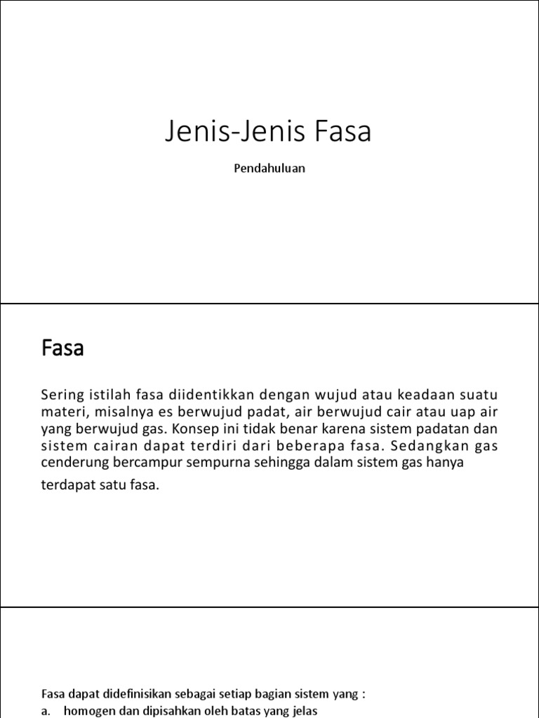 Jenis Fasa dan Sifat Zat dalam Kimia | PDF | Teknologi & Rekayasa