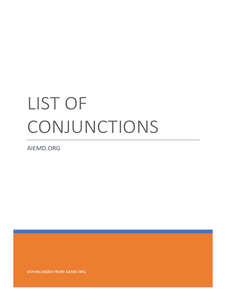 List of Conjunctions | PDF | Language Arts & Discipline