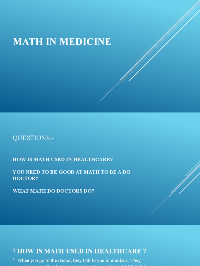 Math in Medicine | PDF | Self-Improvement