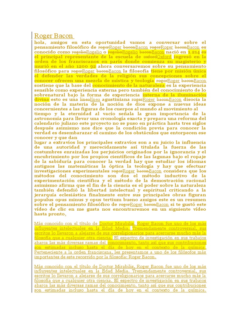 Roger Bacon Opus Majus | PDF
