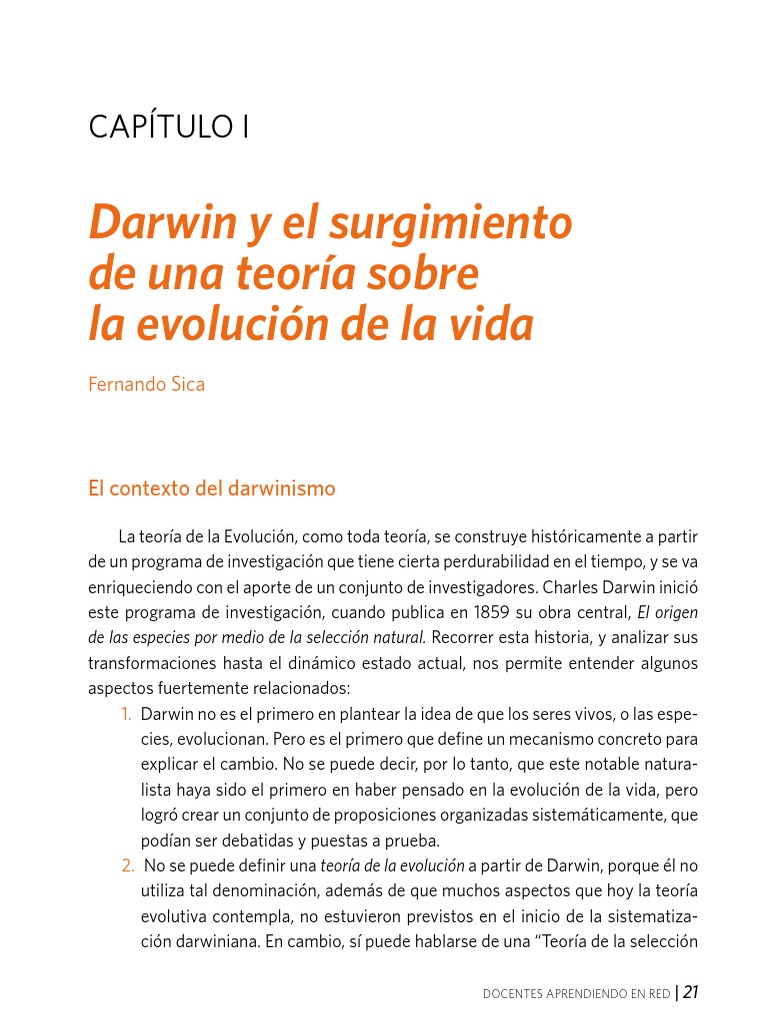 02 - Darwin y El Surgimiento de Una Teoría Evolutiva Sobre La Evolución de La Vida - Fernando ...