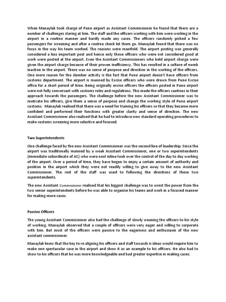 OB Case Study Pune Airport | PDF | Customs | Airport