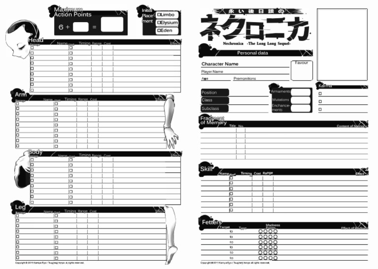 Nechronica Character Sheet Fillable | PDF | Multiverse