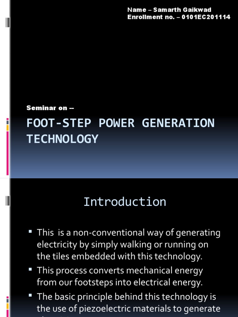Foot-Step Power Generation Technology | PDF | Piezoelectricity | Power ...