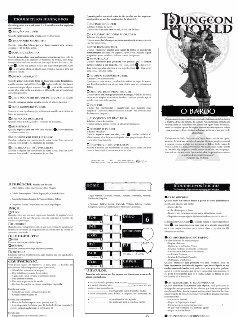 DW Ficha Bardo Editavel | PDF