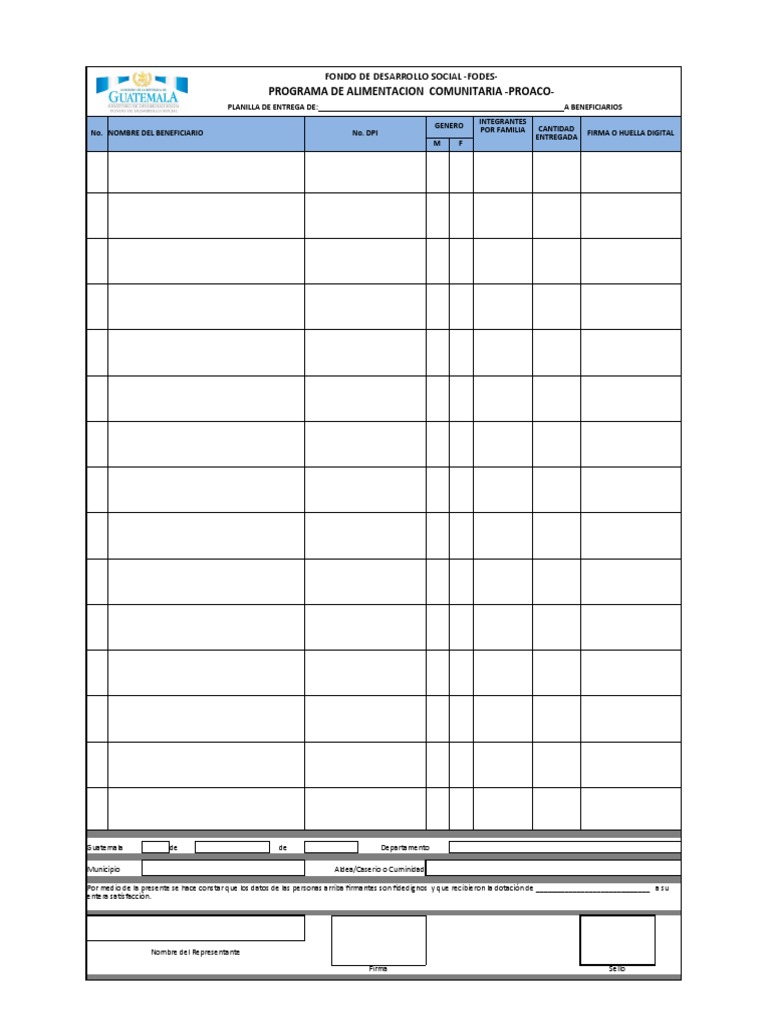 Formato Programa de Alimentos | PDF