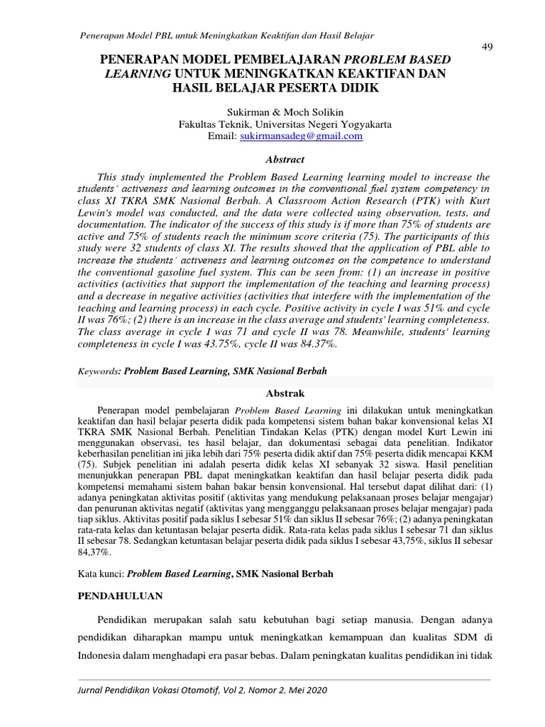 Modul PBL | PDF | Education Theory | Cognition