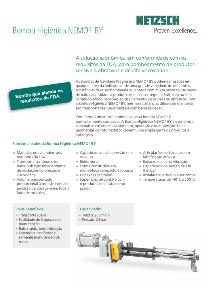 NETZSCH BOMBA HIGIENICA NEMO BY | PDF | Física Aplicada e ...
