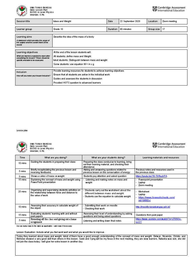 Physics Y10-Y12 Term 2 2020-2021 | PDF | Lesson Plan | Learning