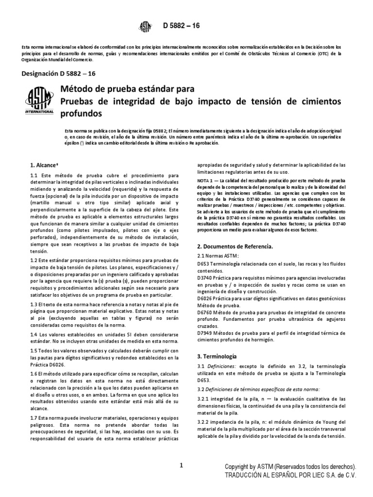 Astm D 5882 Traducción | PDF | Fundación profunda | Frecuencia