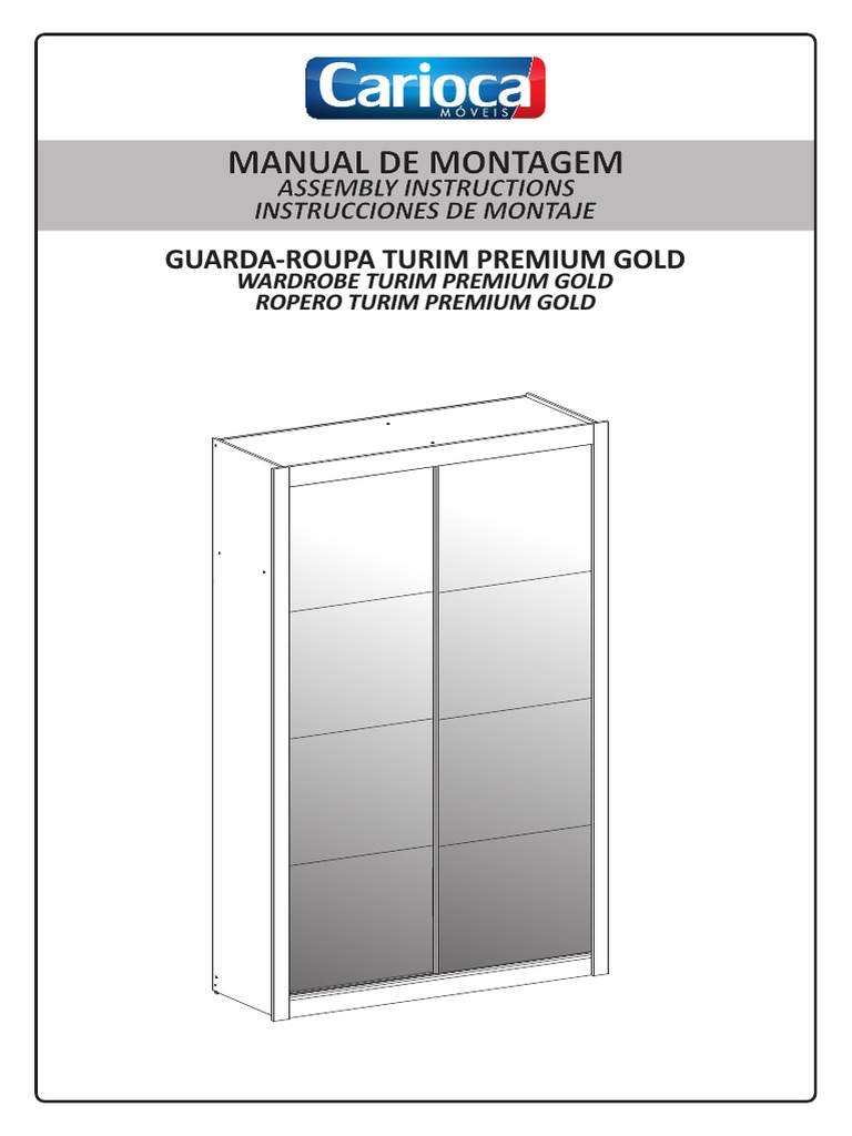 Manual de montagem guarda-roupa Turim Premium Gold | PDF