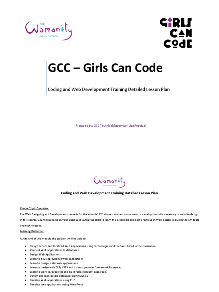 GCC - Lesson Plan 2020 | PDF | World Wide Web | Internet & Web