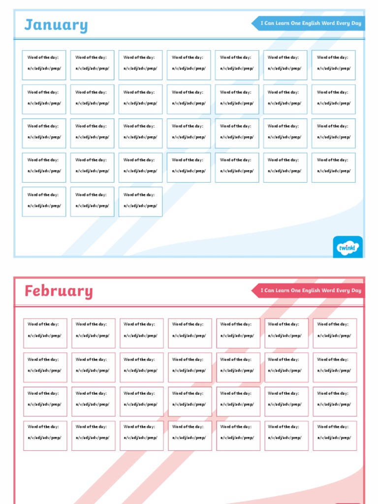 Word Calendar A Word A Day To Learn English | PDF