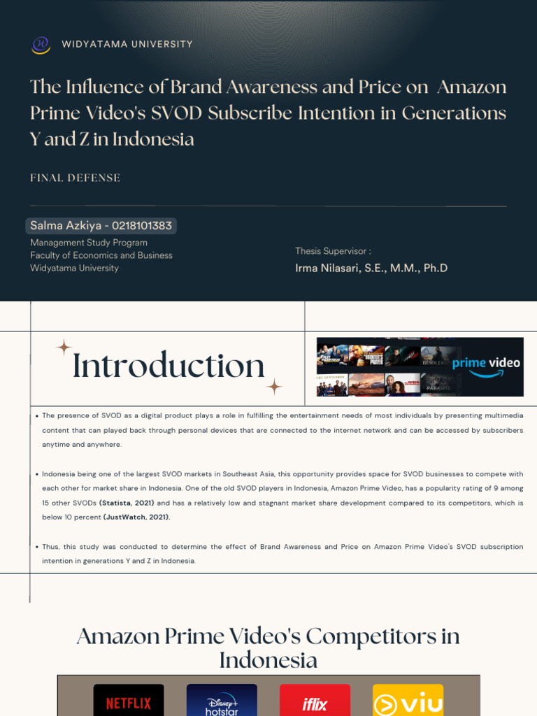 The Influence of Brand Awareness and Price On Amazon Prime Video's SVOD ...