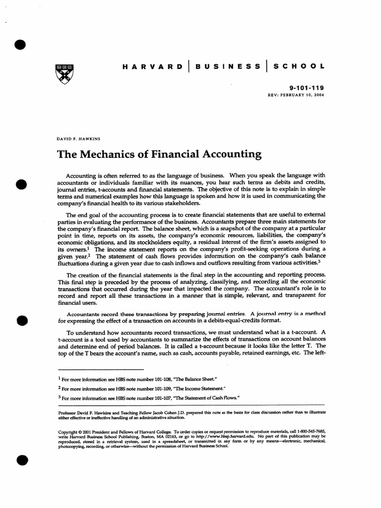The Mechanics of Financial Accounting | PDF