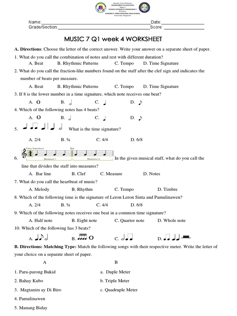 MAPEH Activity Sheet Q1-Week4 | PDF | Track And Field | Rhythm