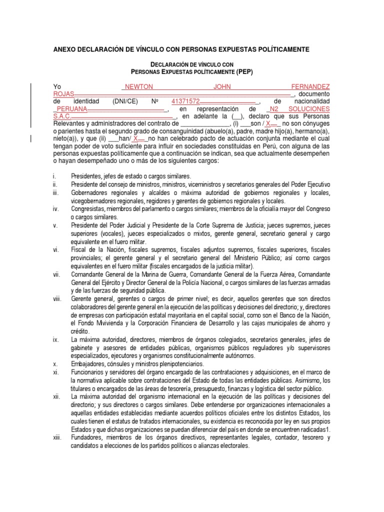 Anexos Conflicto de Intereses y Vínculos Con PEP 1 | PDF | Oficial general | Ministerio ...