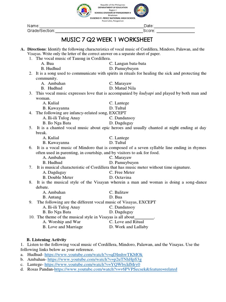 MAPEH Activity Sheet Q2-Week1 | PDF | Dietary Fiber | Diet & Nutrition