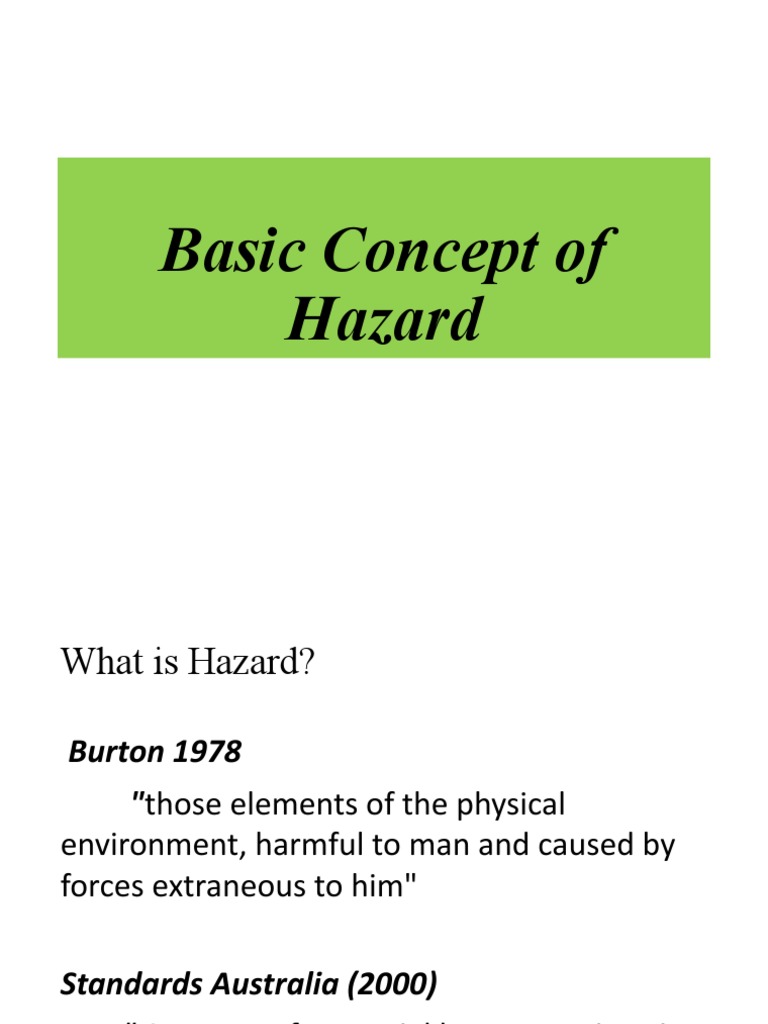 Basic Concept of Hazard | PDF | Hazards | Natural Environment