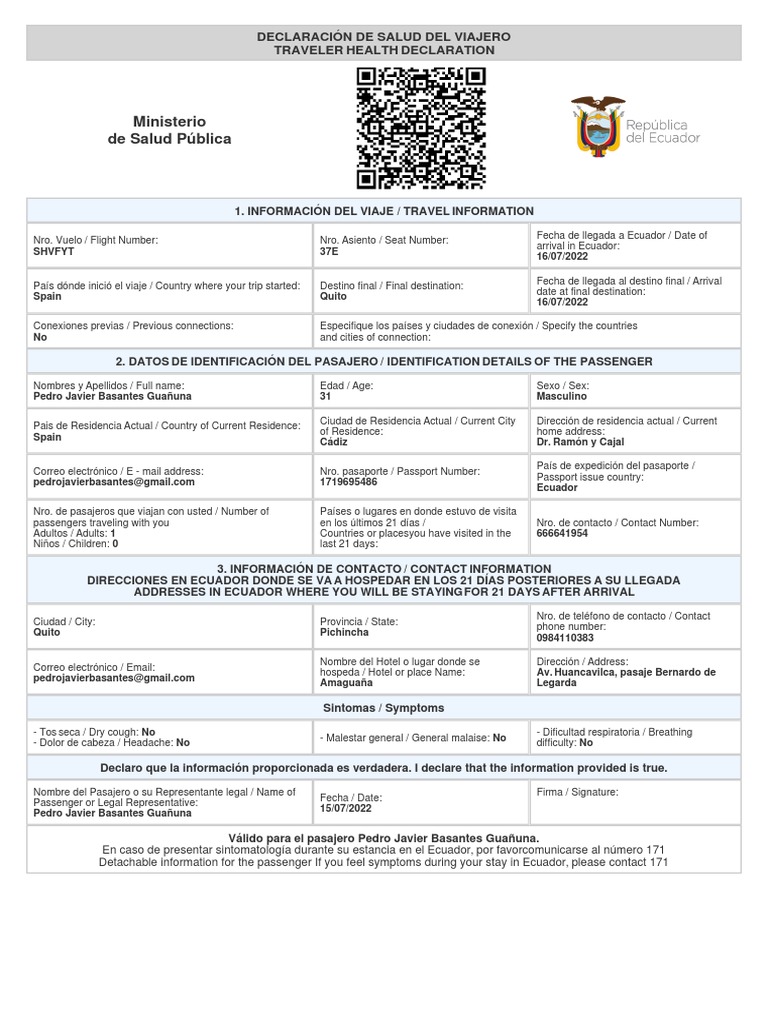 Formulario Salud | PDF